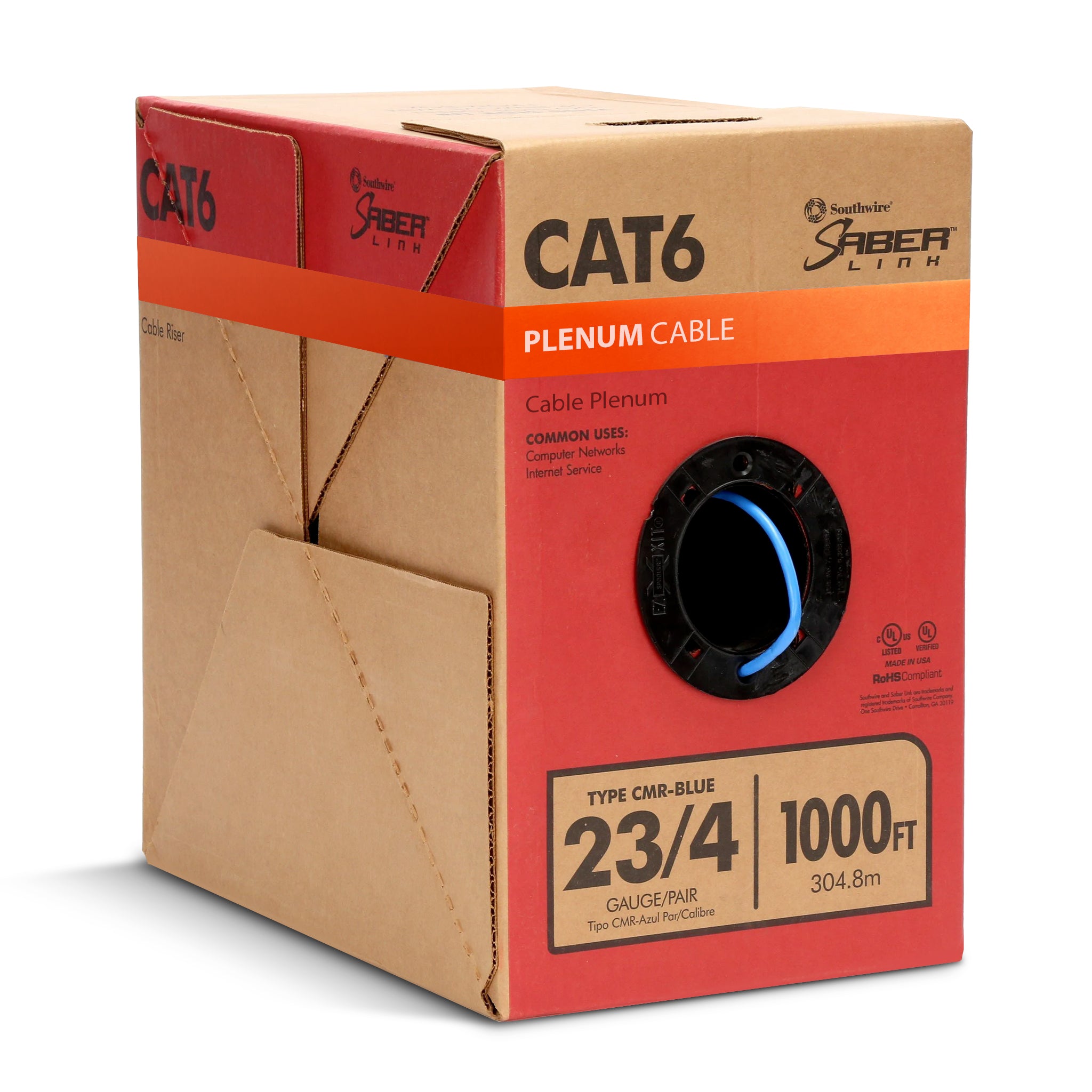 1,000 ft. Blue 23/4 Solid CU CAT6 CMP (Plenum) Data Cable – Briteluxe ...